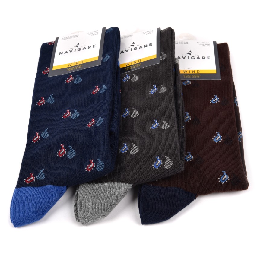 Calze lunghe uomo caldo cotone Navigare B2MW016 3 pz var. B | Intimorosa