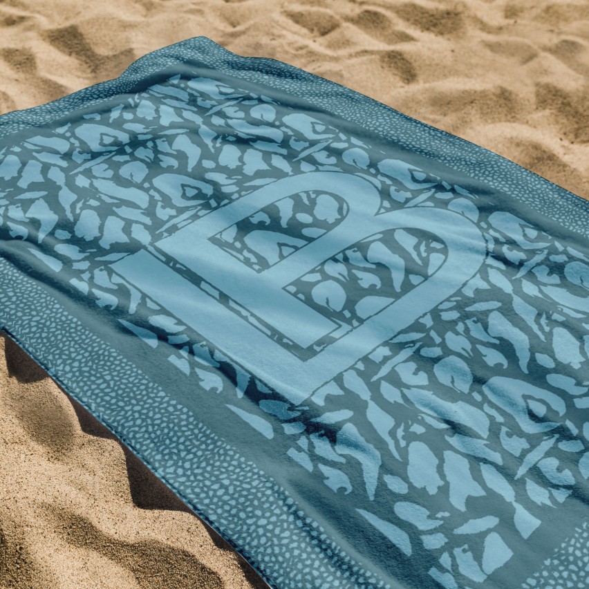 Telo mare Laura Biagiotti spugna jacquard "Osha" turchese 100% cotone | Intimorosa