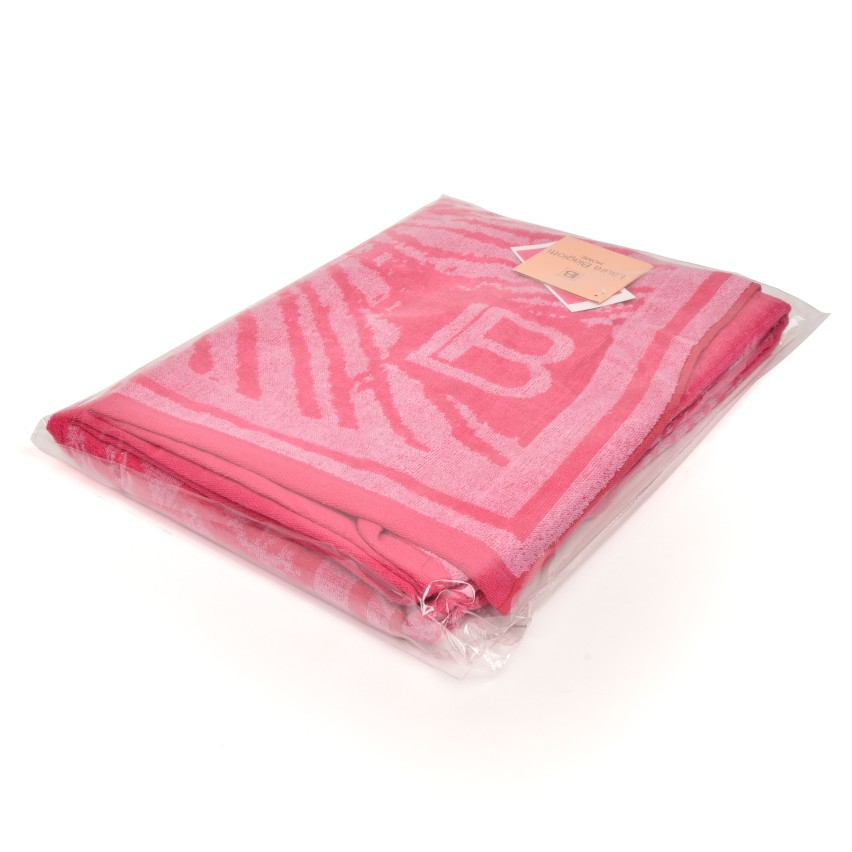 Telo mare Laura Biagiotti spugna jacquard "Shuri" fucsia 100% cotone | Intimorosa