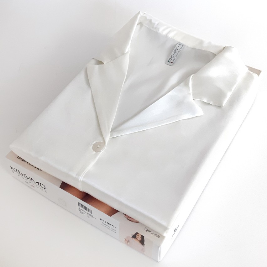 Pigiama donna Biancaluna Kissimo 21D7701 raso colore seta | Intimorosa