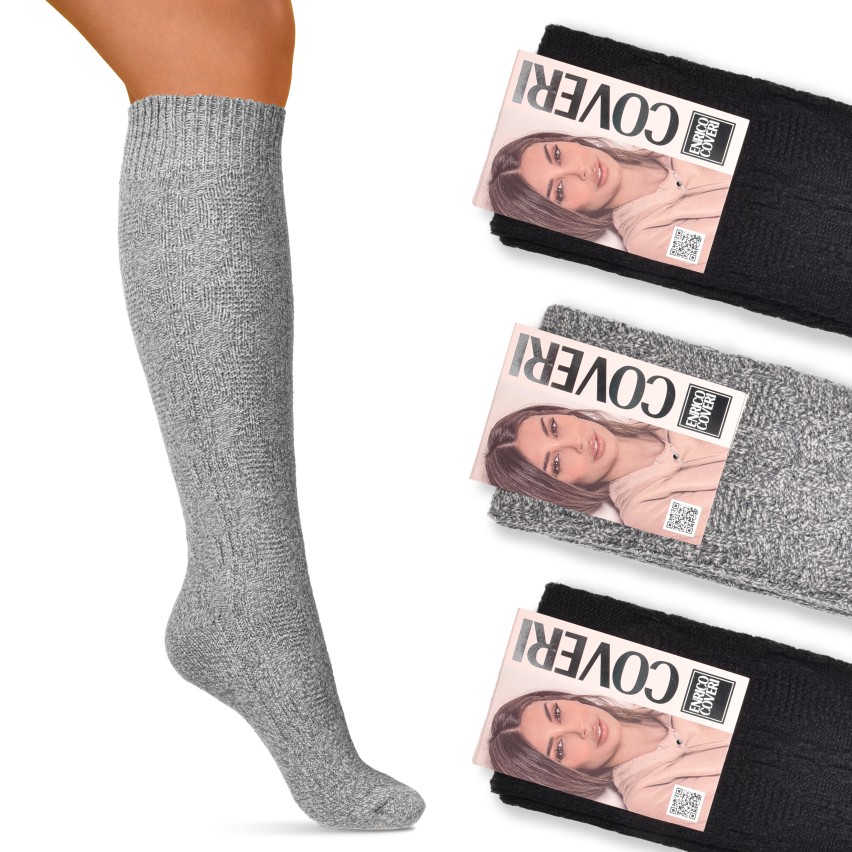 Calze donna invernali lunghe Enrico Coveri Priscilla 5 Ass Var B 3 paia ...