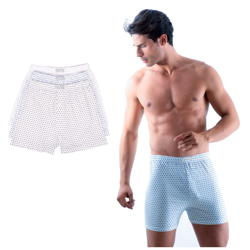 Boxer uomo in 100% cotone Rossoporpora 205 fantasia rombi 3 pezzi ...