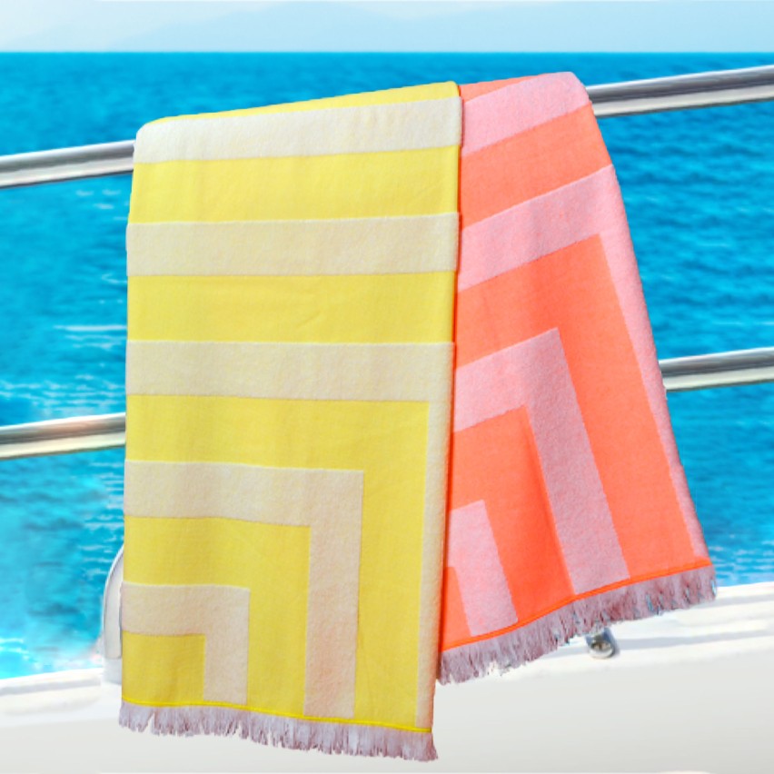 Telo mare Vingi spugna "Rombo" con frange 100% cotone | Intimorosa