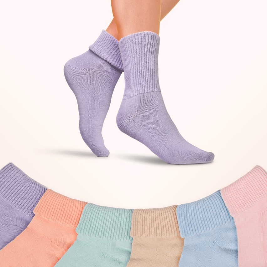 Calze donna corte morbide calde soft 3022 con risvolto 6 paia | Intimorosa