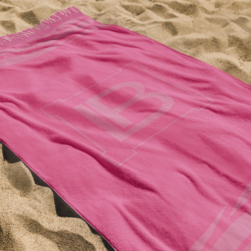 Telo mare Laura Biagiotti spugna jacquard "Shae" con frange 100% cotone | Intimorosa