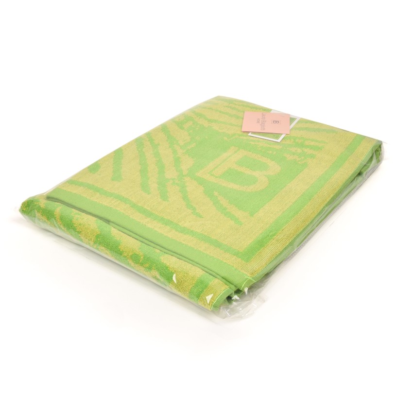 Telo mare Laura Biagiotti spugna jacquard "Shuri" verde 100% cotone | Intimorosa