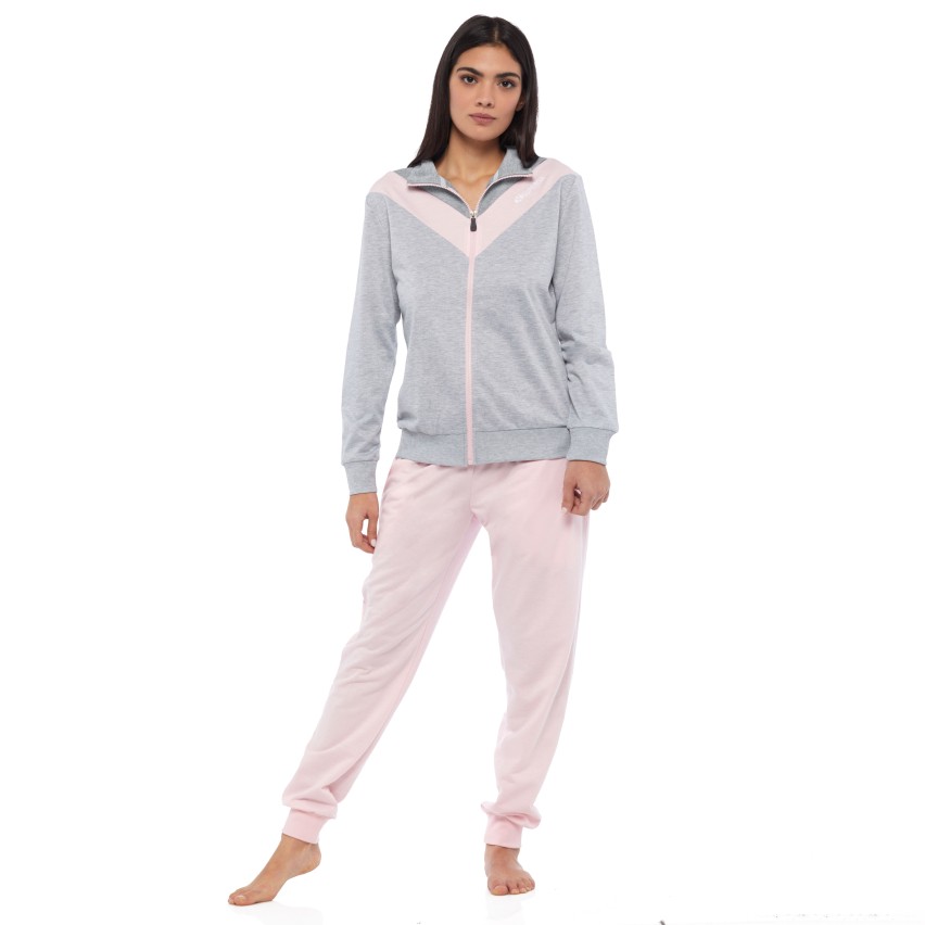 Tuta donna cotone Superga SWS23200 rosa grigio melange | Intimorosa