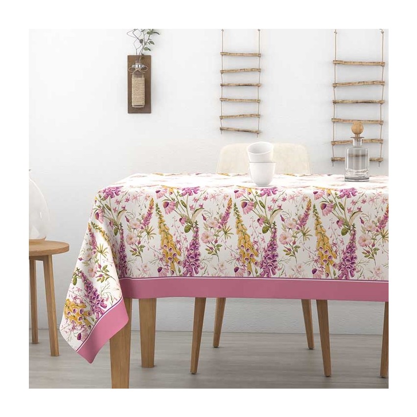 Tovaglia in cotone campanelle margherite Alba Vanilla Irge rosa ...