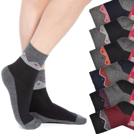 Calzini caldo cotone donna Meritex cuori 3592 B 6 paia | Intimorosa