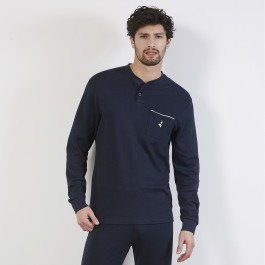 Pigiama uomo blu interlock Navigare sportivo B2Y14258 | Intimorosa