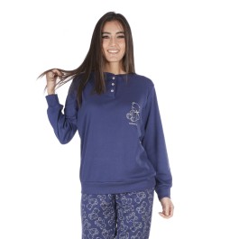 Pigiama donna invernale Biancaluna Kissimo 23D90003 caldo cotone